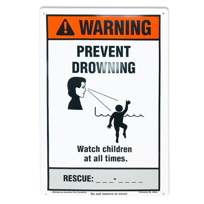 12"x18" Warning Prevent Drowning Sign – The Pool Factory